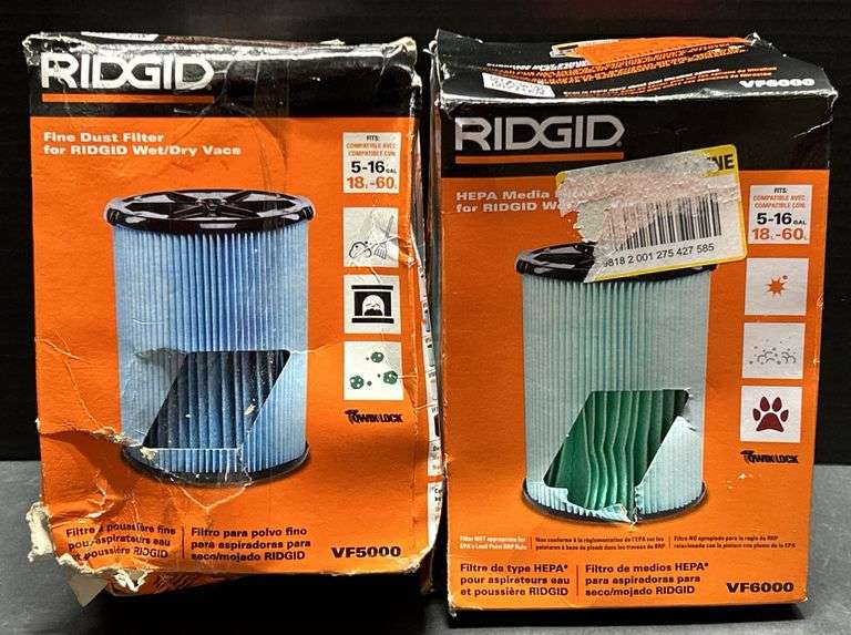 (EZ) Ridgid Fine Dust Filter & HEPA Media Filter - Kraft Auction ...