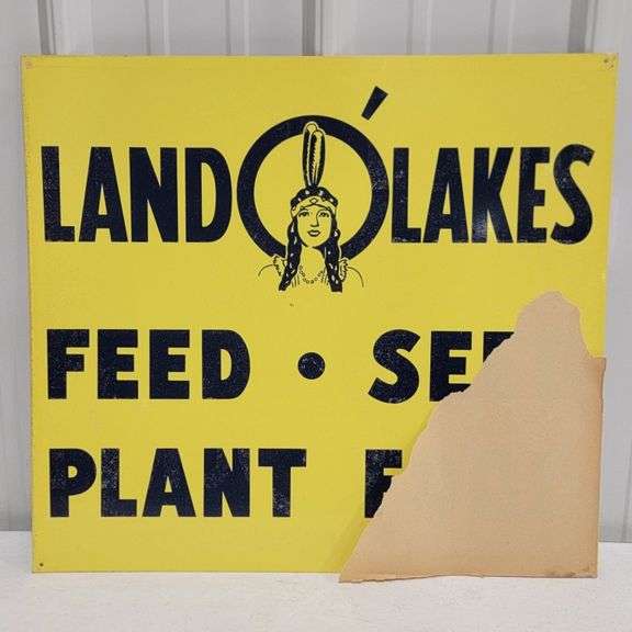 Vintage SST Land O Lakes Feed Seed Plant Food Sign - Kraft Auction ...