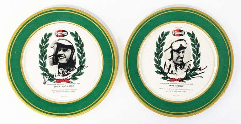(2) 1965 Champion Advertising Plates - Kraft Auction Service, LLC