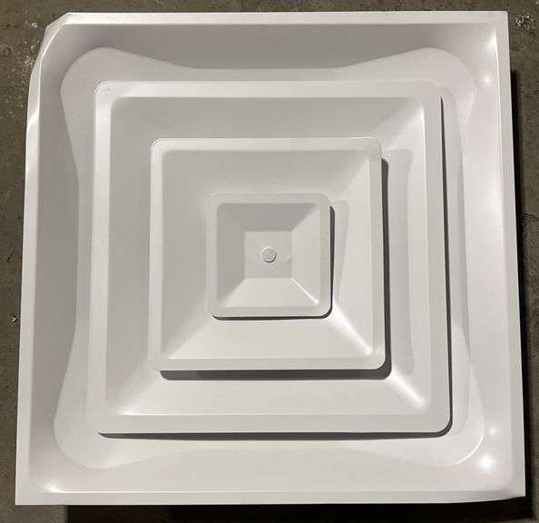 Diffuser: Ceiling, 23 3/4 in H, 23 3/4 in W, Lay-In, 10 in Duct, Steel ...