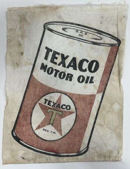 1930sTexaco Motor Oil Cloth Flag / Banner - Kraft Auction Service, LLC