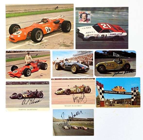 (9) Vintage Racing Related Post Cards - Kraft Auction Service, LLC