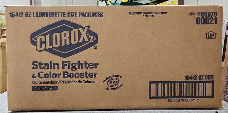 Box Of Clorox Stain Fighter And Color Booster, 2 oz. Launderette Size ...