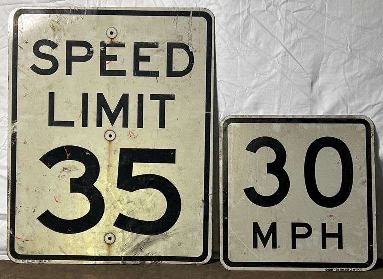 (G) Directional Speed limit Signs 30 x 24 and 18x18 - Kraft Auction ...