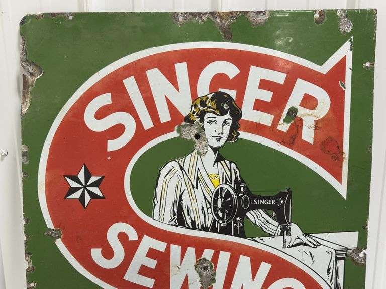 Vintage SSP Singer Sewing Machines Sign - Kraft Auction Service, LLC