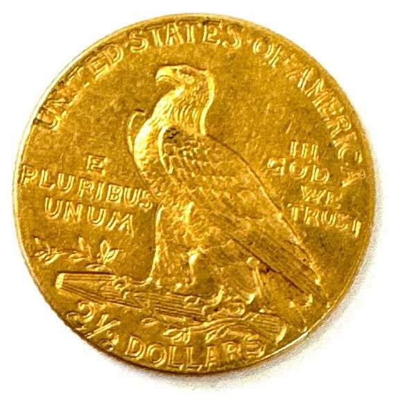1913 Gold Indian Head 2 1/2 Dollar Coin - Kraft Auction Service, LLC