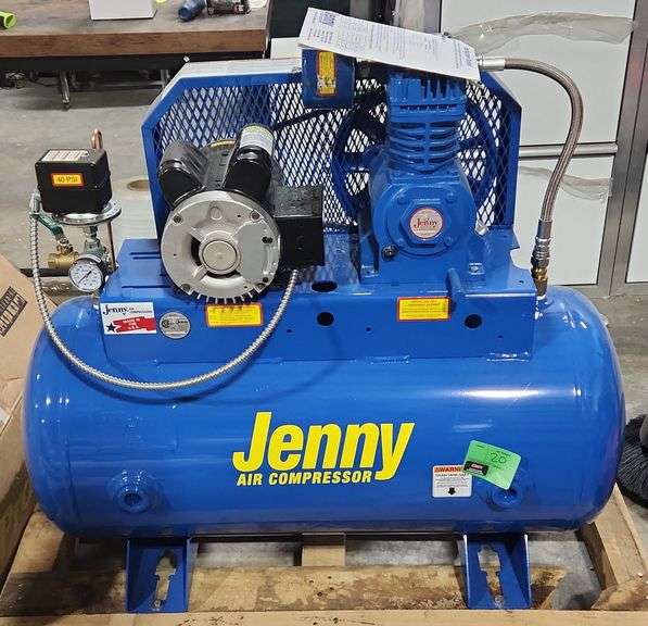 Jenny Air Compressor, Model K1S-30, Hard Wire Electric, 38" x 18" x 35 ...