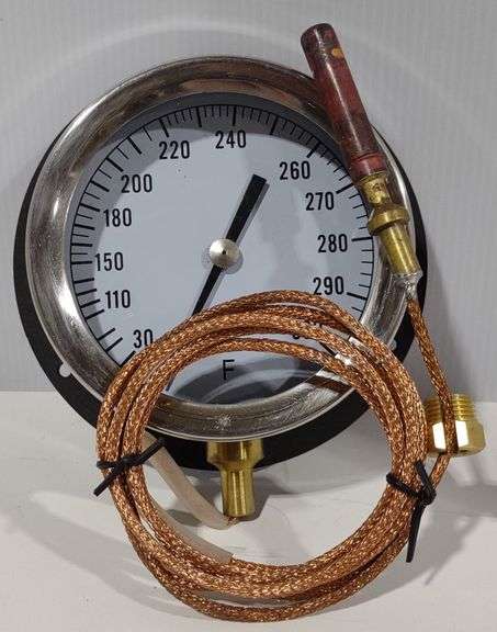 Analog Panel Mount Thermometer (30° to 180°F, 4.5 in Dial Dia) - Kraft ...