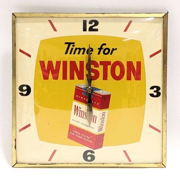 Vintage Time For Winston Advertising Clock - Kraft Auction Service, LLC