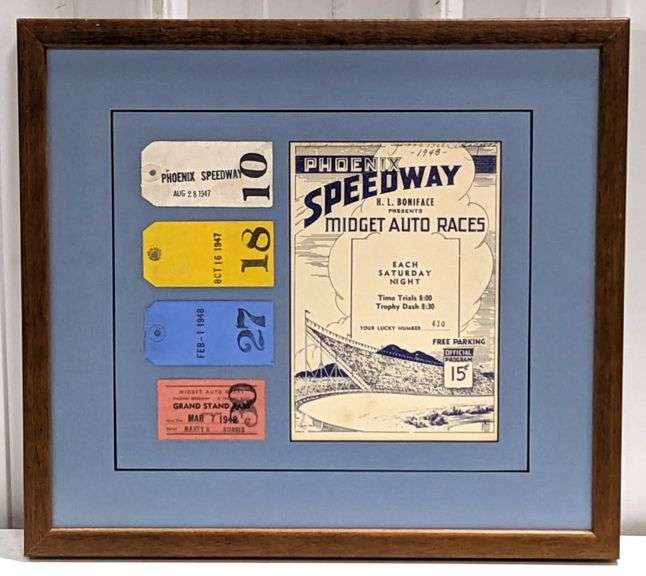 Jimmy Bryan's Phoenix Speedway Program and Tickets - Kraft Auction ...