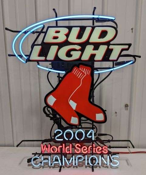 2004 Bud Light Red Sox World Champions Neon Sign - Kraft Auction ...