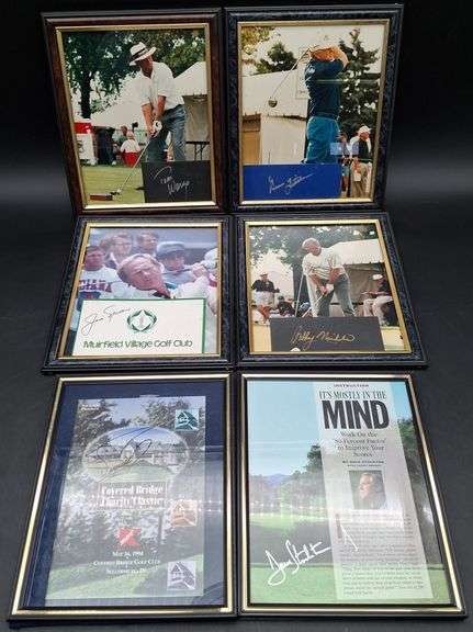 (J) Framed Professional Golfer Autographs, not authenticated. Frames ...