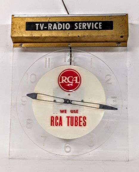 Vintage RCA Tubes Lighted Advertising Clock - Kraft Auction Service, LLC
