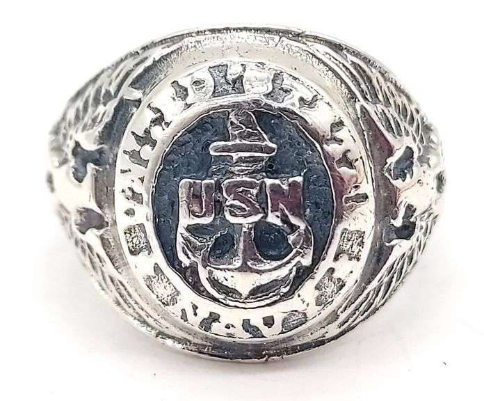 (KK) Sterling Silver USN Eagle Ring - Kraft Auction Service, LLC
