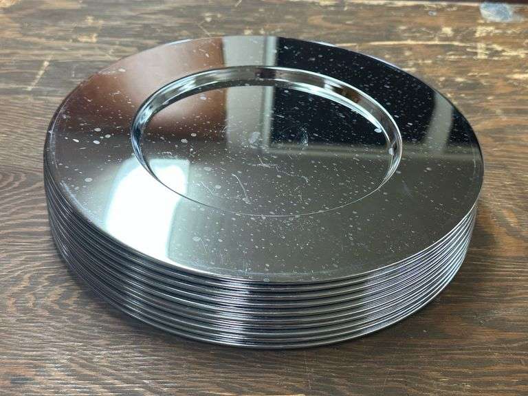 Round Silver-Plated Under Plates/Charger Plates - Kraft Auction Service ...
