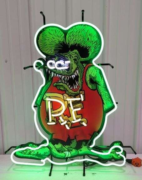 Custom Rat Fink Five-Color Neon Sign - Kraft Auction Service, LLC
