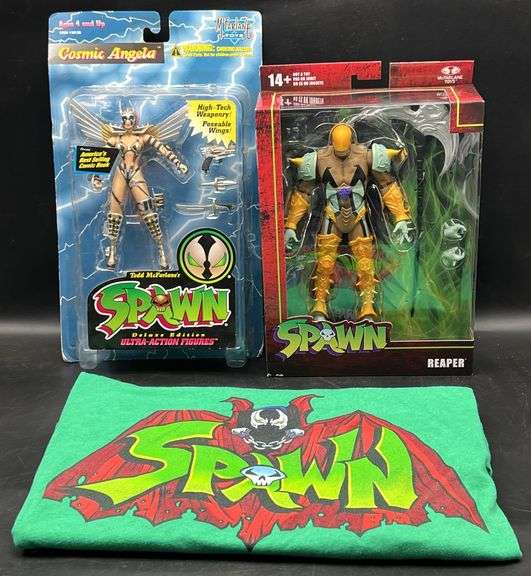 (R) Spawn Action Figures, Cosmic Angela And Reaper, And XL Spawn T ...