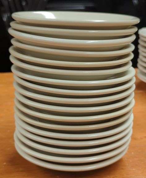 Stack of 17 Coffee Cup Plates 5-7/8" Around - Kraft Auction Service, LLC