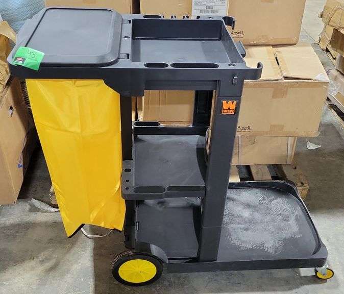 Wen Mobile Janitorial Cart 44" X 18" X 39" - Kraft Auction Service, LLC