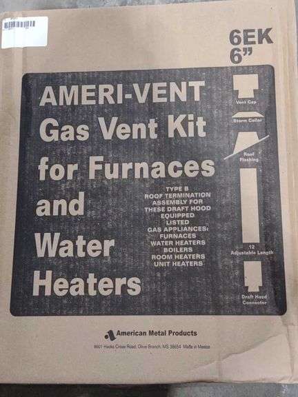 Ameri-Vent Gas Vet Kits (Model 6EK) - Kraft Auction Service, LLC
