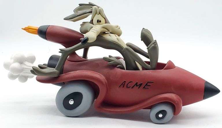 Wile E. Coyote on Acme Rocket Car Statue - Kraft Auction Service, LLC