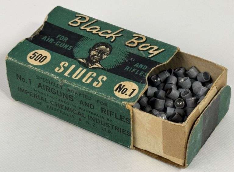 Vintage Black Boy Slugs Air Rifle Pellet Box - Kraft Auction Service, LLC