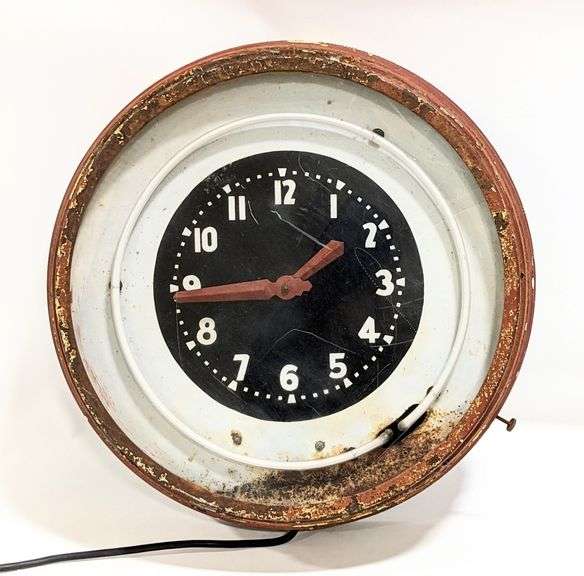Vintage Neon Glo-Dial 22" Wall Clock - Kraft Auction Service, LLC