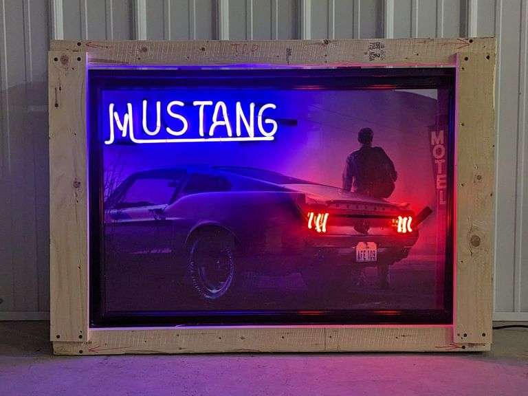 Custom 2-Color Ford Mustang Neon Sign - Kraft Auction Service, LLC