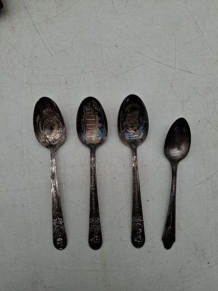 (X) Vintage Brass Etched Pitcher, Cup, and Bowls.Including Presidential ...