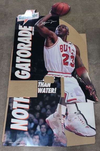 (J) 1993 Gatorade Michael Jordan 2 Piece Cardboard Standee - Kraft ...