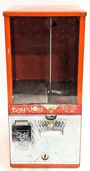 Vintage Toy 'n Joy 5 Cent Coin-Op Vending Machine - Kraft Auction ...