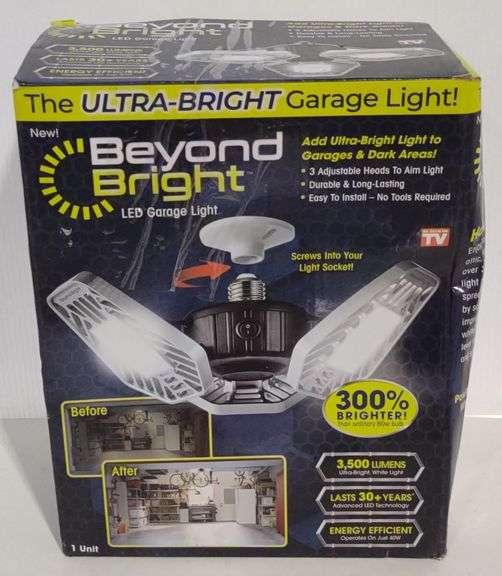 Ontel Beyond Bright LED Ultra Bright Garage Light - Kraft Auction ...