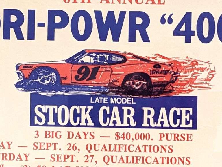 1975 6th Annual ASA Dri-Power 400 Poster - Kraft Auction Service, LLC
