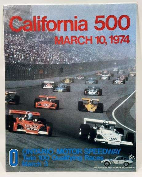 1974 California 500 Ontario Motor Speedway Poster - Kraft Auction ...