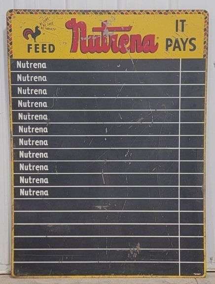 Vintage SST Nutrena Feeds Chalkboard Sign - Kraft Auction Service, LLC
