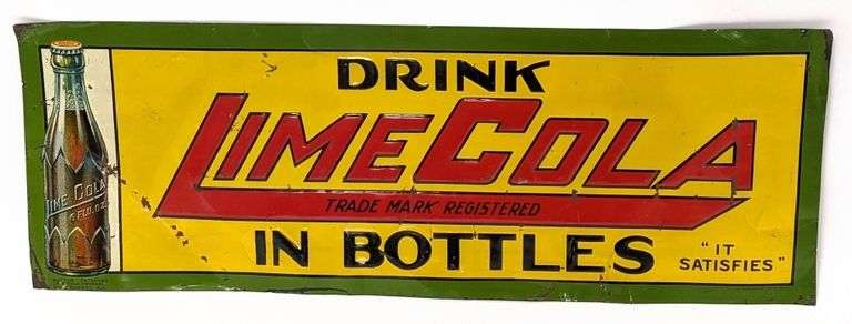 Vintage SST Drink Lime Cola Advertising Sign - Kraft Auction Service, LLC
