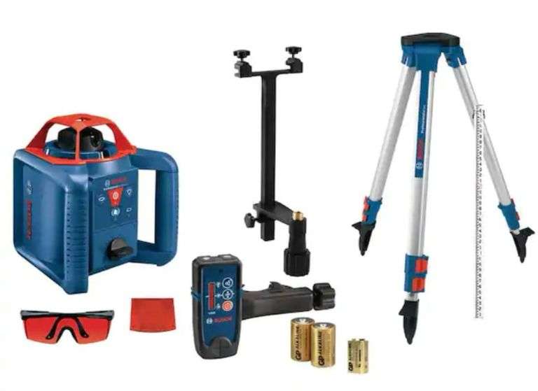 (EZ) Bosch 800' Rotary Laser Self Leveling Kit - Kraft Auction Service, LLC