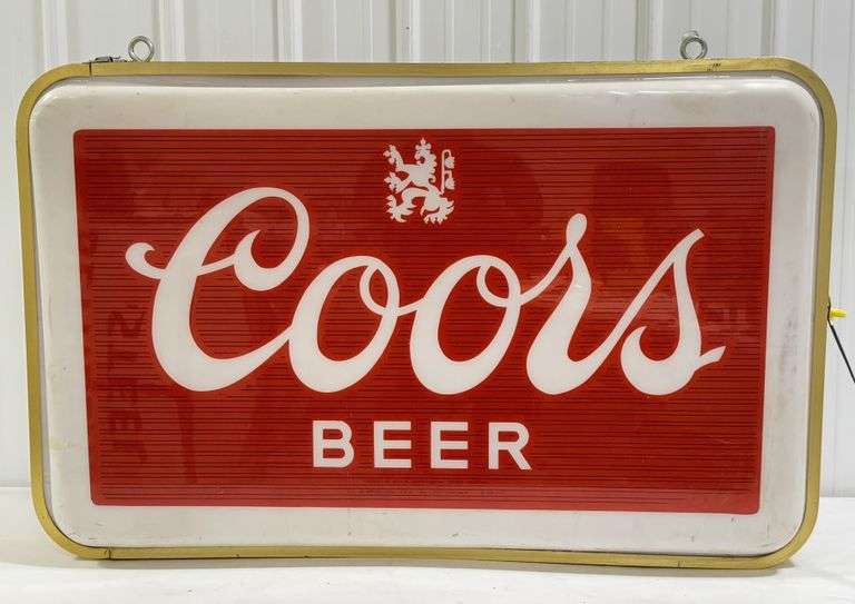 4ft Vintage Coors Beer Lighted Double Sided Sign - Kraft Auction ...