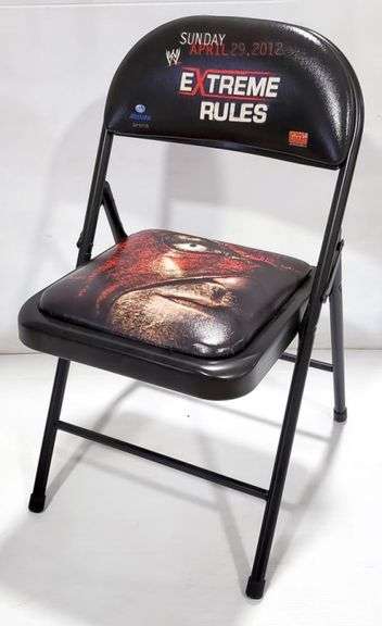 WWE Extreme Rules Kane Official Ringside Chair - Kraft Auction Service, LLC