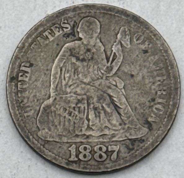 (KL) Silver 1887 Liberty Seated Dime Coin - Kraft Auction Service, LLC
