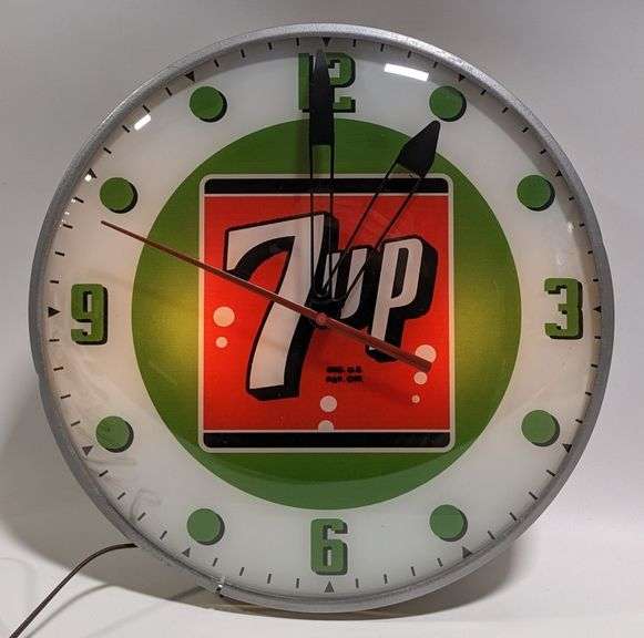 Restored Pam 7up Advertising Lighted Clock - Kraft Auction Service, LLC