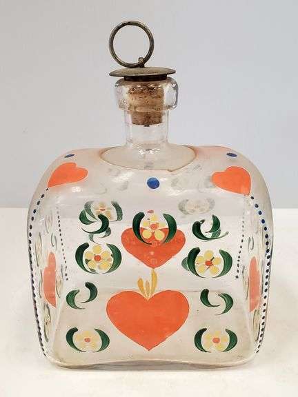 German Hand Painted Decanters and Oil Lamp - Kraft Auction Service, LLC