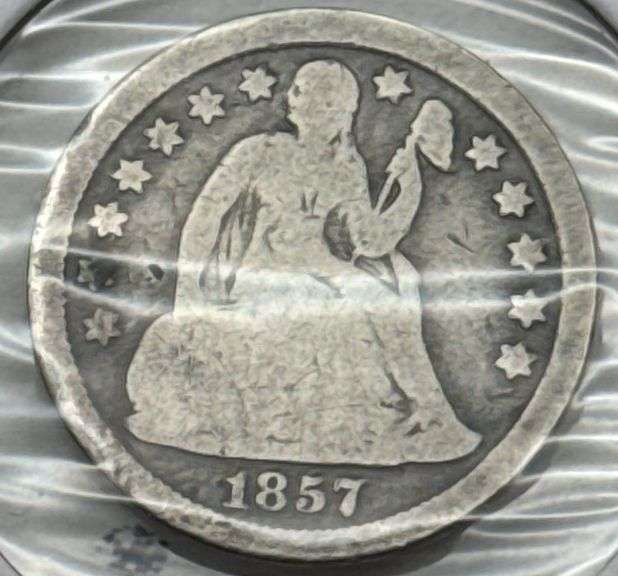 (LM) Silver 1857 Seated Liberty Dime Coin - Kraft Auction Service, LLC