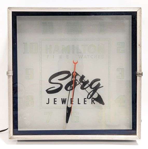 Vintage Hamilton Fine Watches Lighted Clock - Kraft Auction Service, LLC