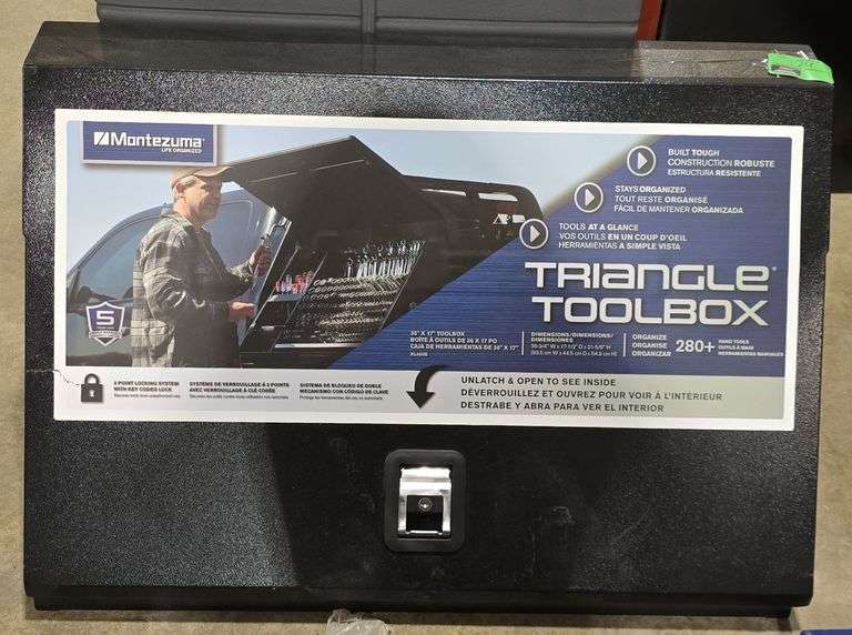 Montezuma Triangle Toolbox- 36" x 17" - Kraft Auction Service, LLC