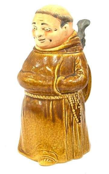 Original King German Monk Lidded Beer Stein - Kraft Auction Service, LLC