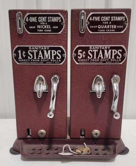 Vintage Schermack Dual Stamp Machine - Kraft Auction Service, LLC