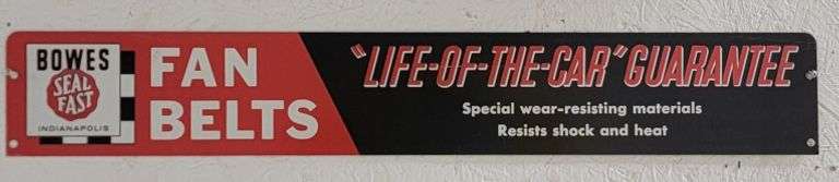 Vintage SST Bowes Fan Belts Advertising Sign - Kraft Auction Service, LLC