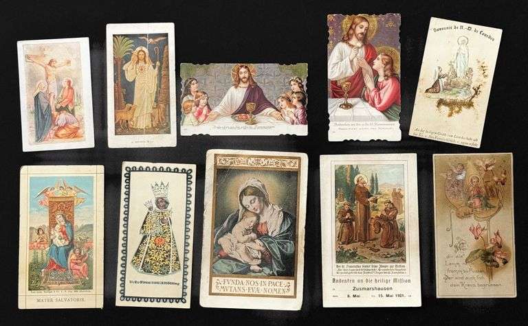 (11) Antique German Prayer Devotional Cards - Kraft Auction Service, LLC