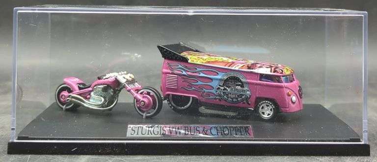 (H) Hot Wheels Liberty Promotions Sturgis VW Bus & Chopper 1:64 - Kraft ...